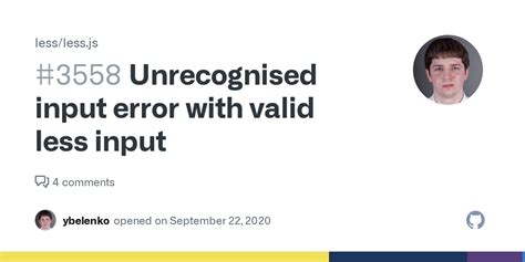 Unrecognised Input Error With Valid Less Input · Issue 3558 · Less