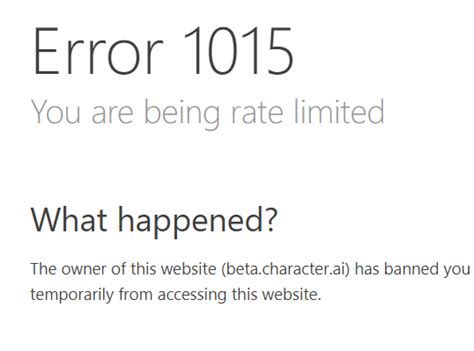 Got This Error While Reloading Too Much The Website Scared Me For A Second Rcharacterai