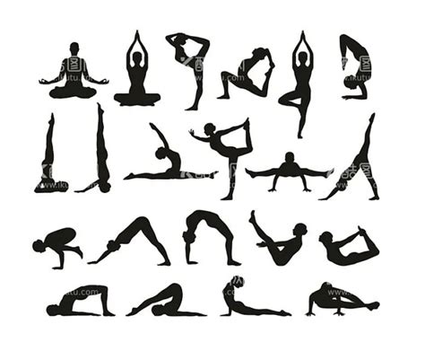 瑜珈 源文件下载【酷图网】健身人物剪影跑步体操健美瑜珈瘦身运动人物健身女性剪影人物矢量人物剪影设计广告设计cdr 花瓣网