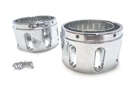 Mutazu 4 Chrome Mf 09 Megaphone Mufflers Exhaust Slotted End Tip Caps