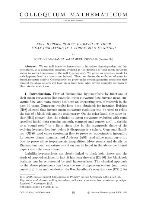 Pdf Null Hypersurfaces Evolved By Their Mean Curvature In A