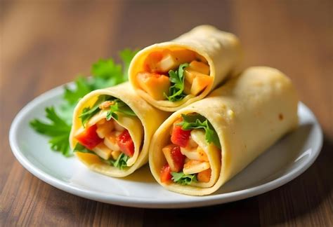 Vegetable Wrap Premium Photo