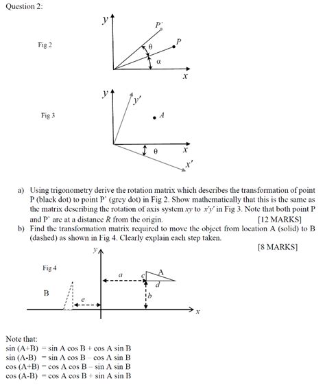 Solved A Using Trigonometry Derive The Rotation Matrix
