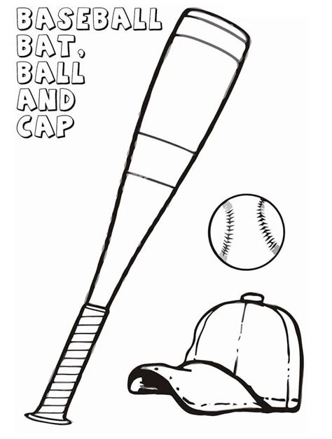 Bola E Taco De Beisebol Para Colorir Imprimir E Desenhar Colorirme