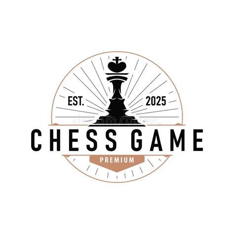 Simple Design Chess Logo Chess Game Concept Silhouette Vintage Retro Template Stock Vector