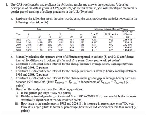 Solved Use CPS Replicate Dta And Replicate The Following Chegg Com