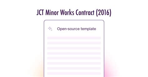 Jct Minor Works Contract 2016 Template Uk