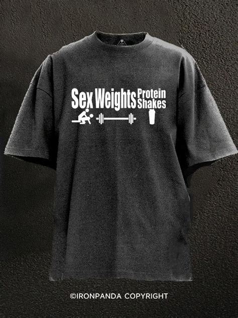 Ironpandafit Sex Weights Protein Shakes Washed Gym Shirt For Sale