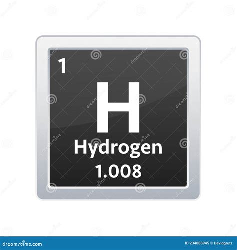 Wasserstoff Symbol Chemisches Element Der Periodischen Tabelle