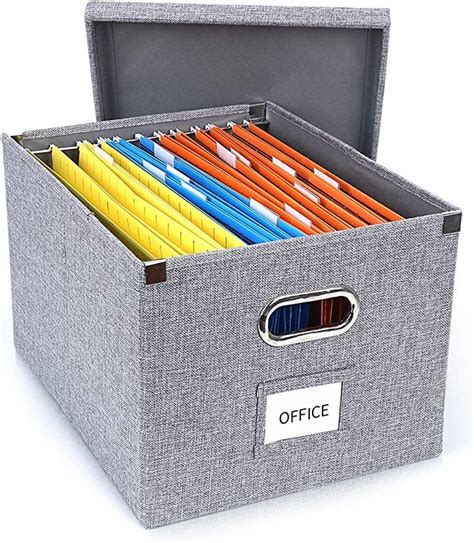 Folding File Storage Boxes With Smooth Slide Rail Large Capacity Lever