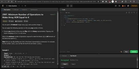 How To Make Array Xor Equal To K Ashish Raj Posted On The Topic