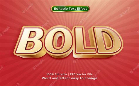 Premium Vector Bold Text 3d Style Editable Text Effect