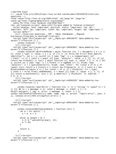 Interview Questions Pdf Table Database Regular Expression Pdf