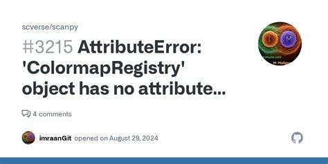 Attributeerror Colormapregistry Object Has No Attribute Getcmap · Issue 3215 · Scverse