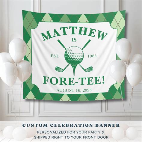 Editable Golf Birthday Banner Top Golf Party Tapestry Mini Golf Partee