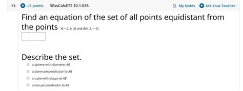 Solved 11 1 Points Sesscalcet2 10 1 035 My Notes Ask