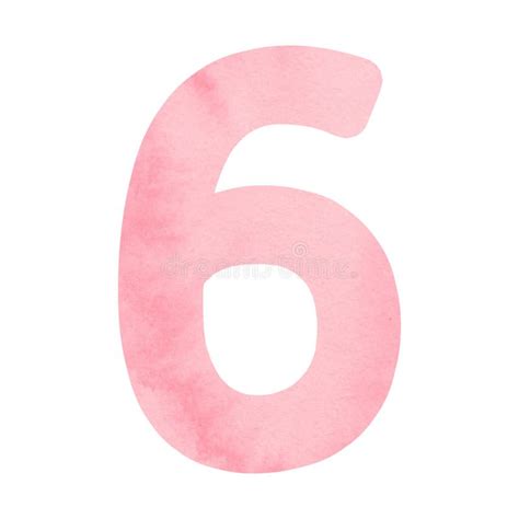 Watercolor Light Pink Number Design For Cards Stock Illustration Illustration Of Greeting