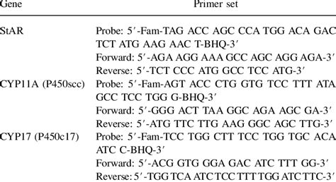 Primer Set Sequences For Quantitative Real Time Pcr Download Table
