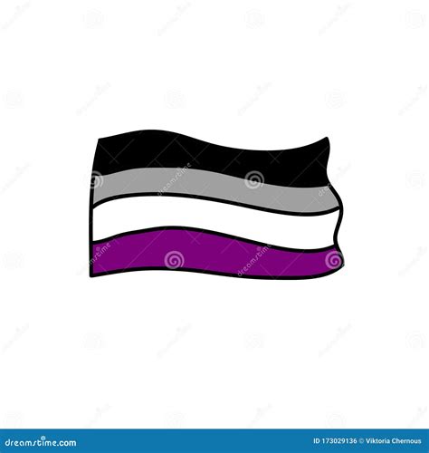 Asexual Flag Doodle Icon Vector Illustration Stock Illustration