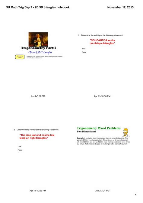 PDF Trigonometry Word Problems Teecha Weebly Com Part I Example John Wants To Calculate