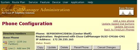 Cisco Callmanager Administration Guide Release 3 1 2 Cisco Ip Phone Configuration [cisco