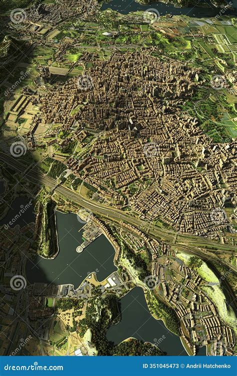 Satellite Scan Of A Desert Landscape With Lidar Gis Data Visualizing Elevation Dunes And