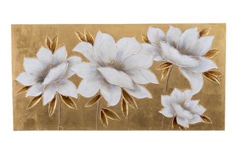 ΠΙΝΑΚΑΣ ΖΩΓΡΑΦΙΚΗΣ ΣΕ ΚΑΜΒΑ ΛΟΥΛΟΥΔΙΑ ΜΕ ΧΡΥΣΟ ΦΟΝΤΟ 60Χ120Χ3ΕΚ