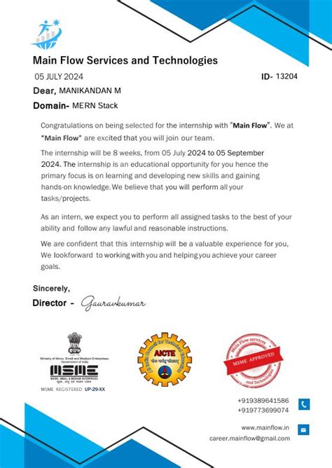 Manikandan M On Linkedin Internship Mernstack Mainflowservices Techcareer Careerdevelopment