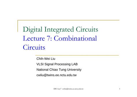 Pdf Digital Integrated Circuits Lecture 7 Combinational Circuits Dokumen Tips