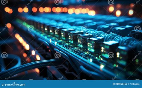 Network Internet Lan Cables Connected In Network Switches Generative