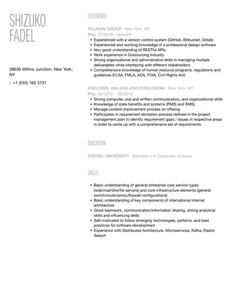 Php Resume Samples Velvet Jobs Php Resume Samples Velvet Jobs