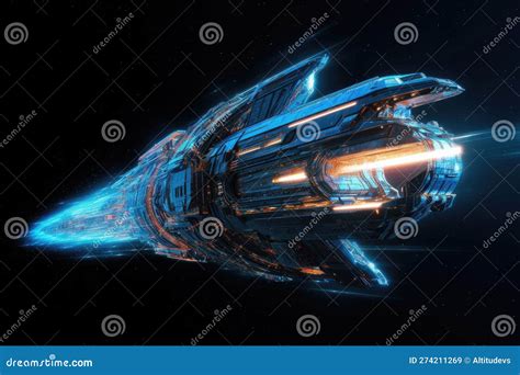 Intergalactic Spaceship Breaking The Light Speed Barrier And Traveling