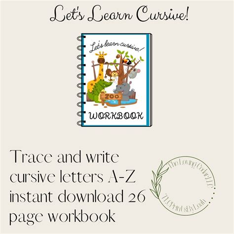 Cursive Practice Worksheet Alphabet Workbook Pdf Instant Download A Z Practice Sheets