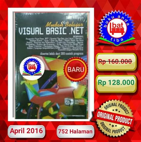 Jual MUDAH BELAJAR VISUAL BASIC NET DISERTAI LEBIH DARI CONTOH PROGRAM CD Di Lapak
