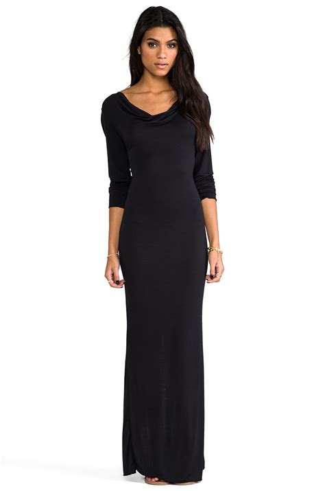 Indah Santee Long Sleeve Maxi Dress In Black In Black Lyst