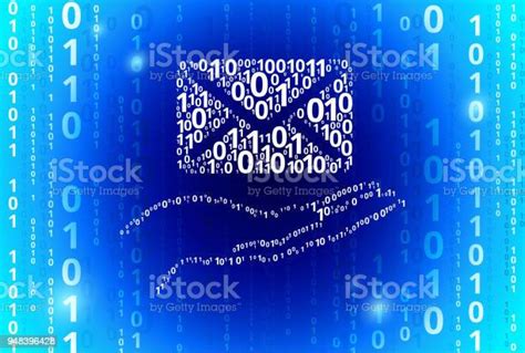 Holding Letter Binary Code Blue Vector Pattern Background Stock