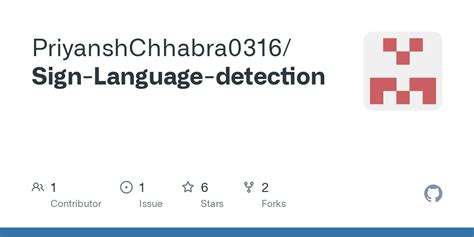 Issues · Priyanshchhabra0316 Sign Language Detection · Github
