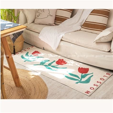 고심 사계절 극세사 단모 플라워 거실 소파 러그 카페트 사각 3종 위시버킷