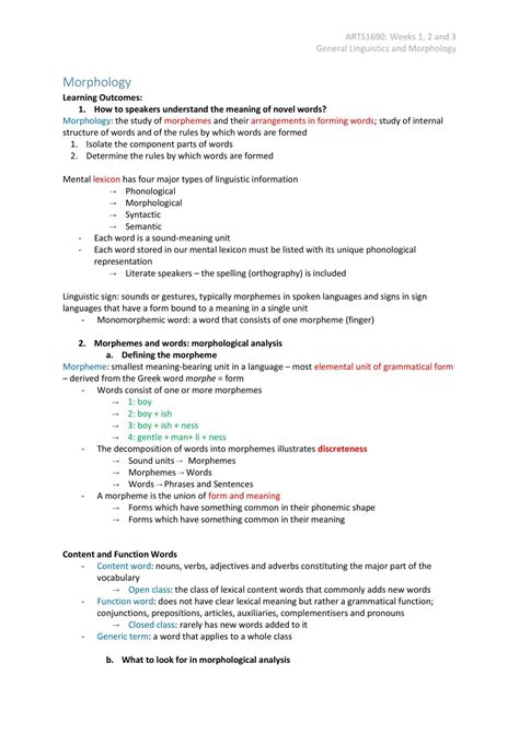 Notes For The Entire Semester For Arts1690 Arts1690 The Structure Of Language Unsw Thinkswap