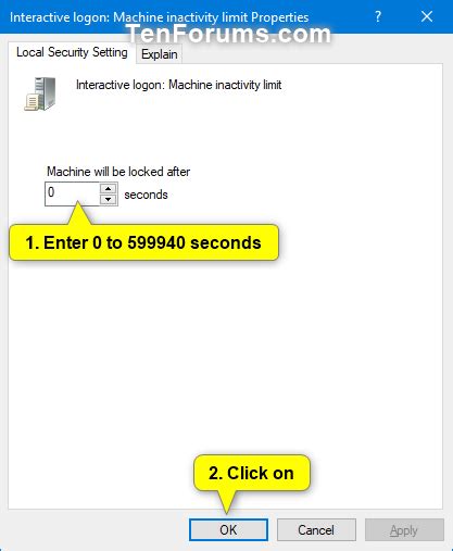 Automatically Lock Computer In Windows 10 Tutorials