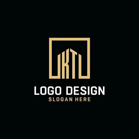 Kt Initial Monogram Logo Design With Square Shape Design Ideas 12779680 Vector Art At Vecteezy