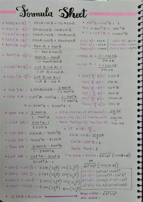 Trigonometry Table Sin Cos Tan Value Table 0 To 360 Chart Artofit