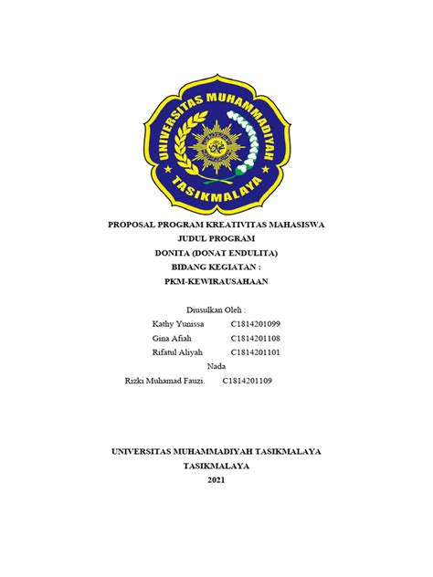 Proposal Pkm Kewirausahaan Kel 5 Pdf