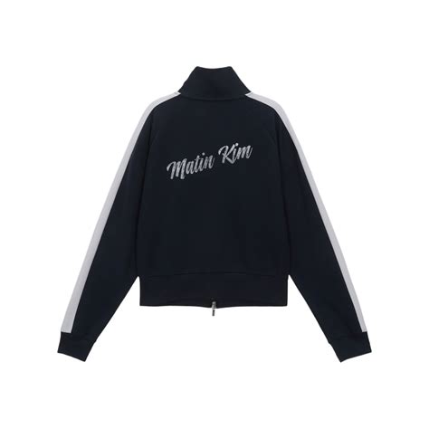 W 마뗑킴 빈티지 그래픽 저지 집업 네이비 Matin Kim Kream