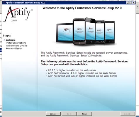 Step Two Installing Aptify Framework Web Services Aptify Support