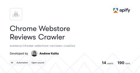 Chrome Webstore Reviews Crawler Api In Python · Apify