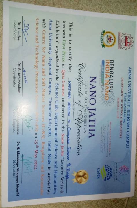 Karthika Krishna On Linkedin Nanotechnology Sciencefest Innovation