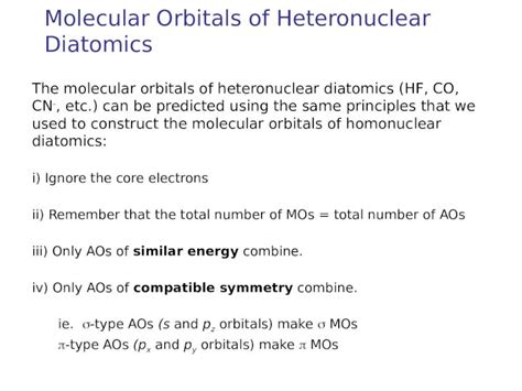 Pptx Molecular Orbitals Of Heteronuclear Diatomics Dokumen Tips