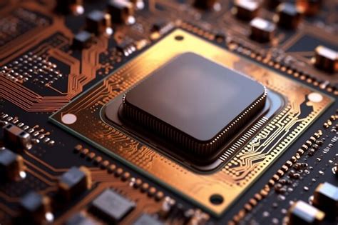 Premium Ai Image Closeup On An Advanced Cpu Ram Microchip Of A Powerful Computer Board
