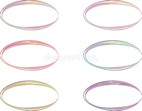 Bright Multicolor Abstract Shapes Ovals Set Stock Vector Illustration
